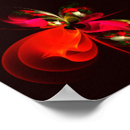 Red Green Floral Modern Abstract Art Pattern #02 Poster | Zazzle