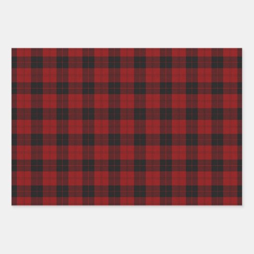 Red Green Gold Buffalo Plaid Check Tartan Patterns Wrapping Paper ...
