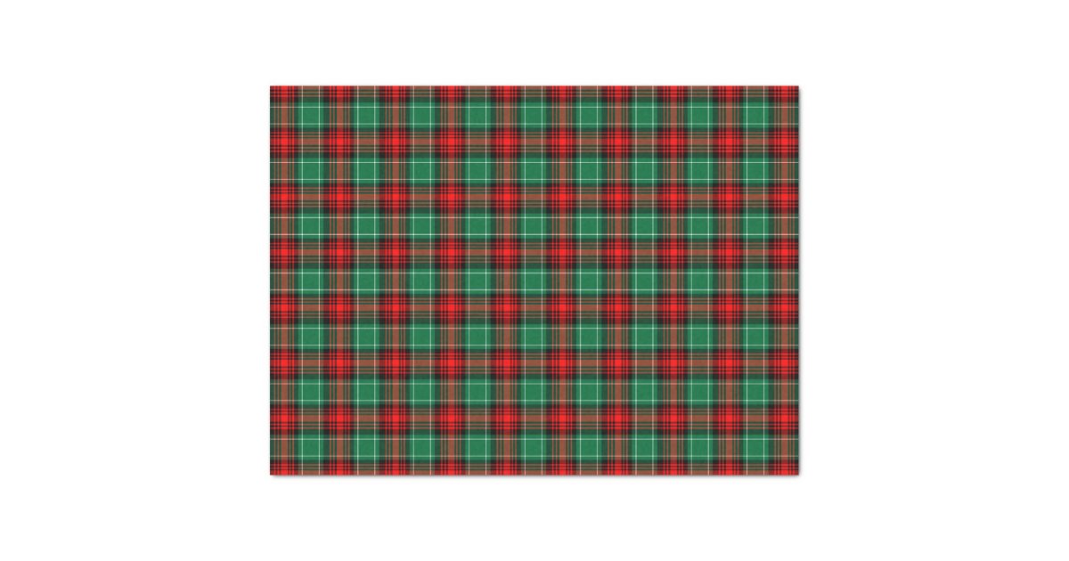 Red Green Holiday Plaid Pattern Tissue Paper | Zazzle