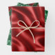 Red & Green Holiday Satin & Glitter Christmas Wrapping Paper Sheets ...