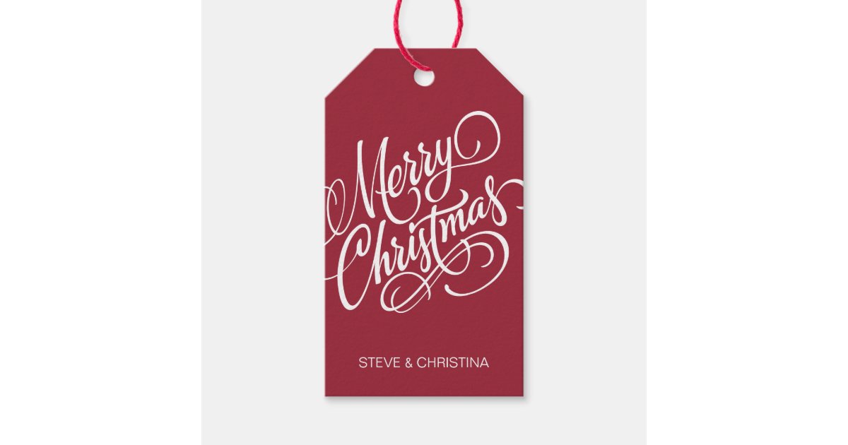 Red & Green Merry Christmas Gift Tags | Zazzle