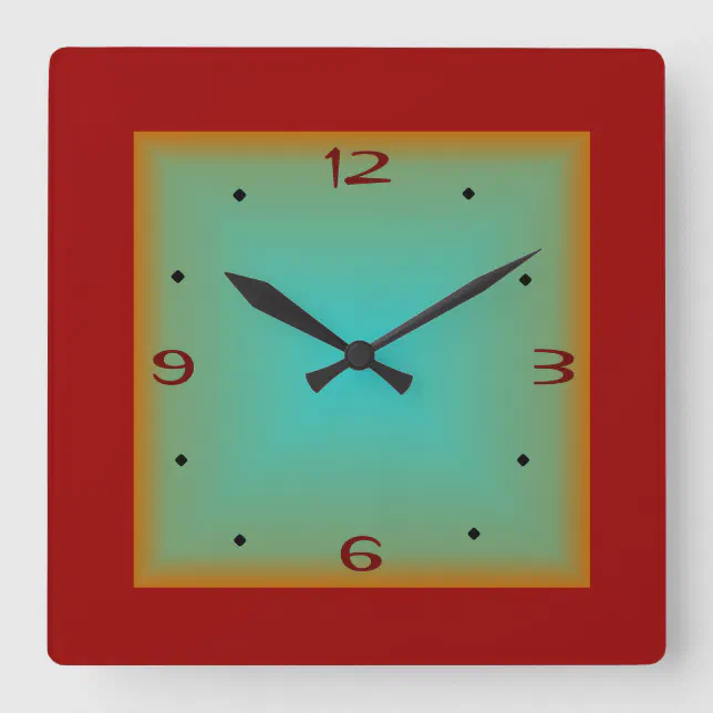 Red/Green> Minimalist Wall Clock | Zazzle