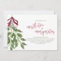 Red Green Mistletoe Christmas Party Custom Invitation | Zazzle