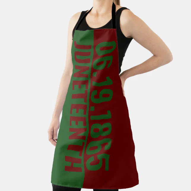 Red Green Pan African June 19 Juneteenth Apron | Zazzle