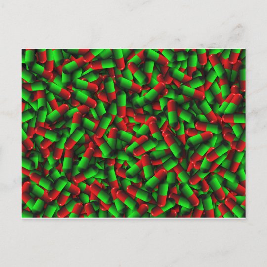 red green pills drugs postcard | Zazzle.com