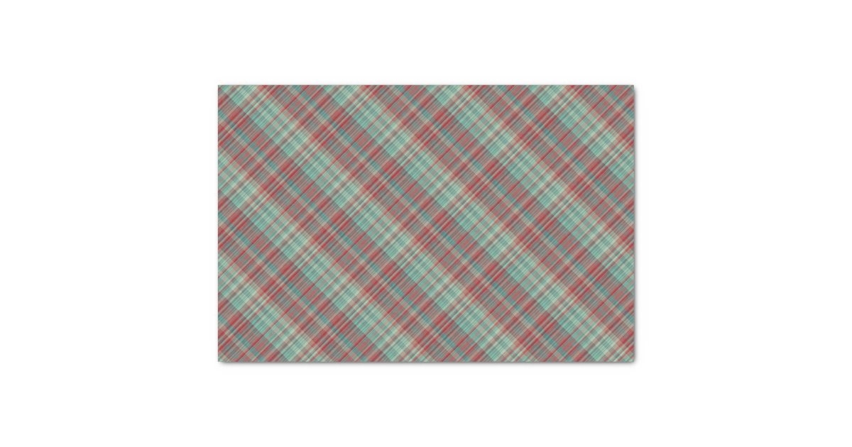 Red Green Plaid Pattern Tissue Paper | Zazzle