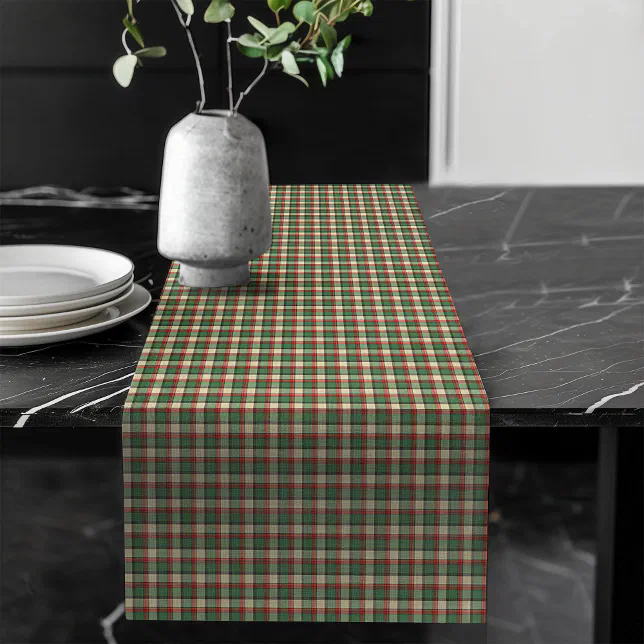 Red Green Plaid Table Runner for the Holidays | Zazzle