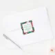 Red & Green Preppy Snowmen Return Address Square Sticker | Zazzle