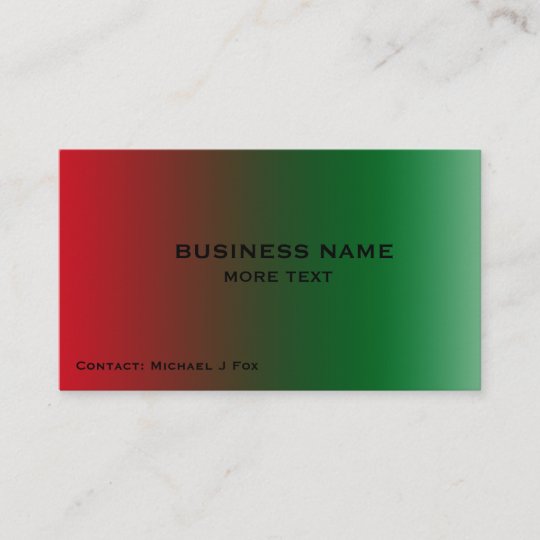 red green transition design custom business card | Zazzle.com