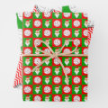 Red & Green Volleyball & Santa Matching Christmas Wrapping Paper Sheets ...
