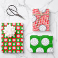Red & Green Volleyball & Santa Matching Christmas Wrapping Paper Sheets ...