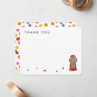 Red Gumball Machine Candy Bubble Gum Thank You Note Card | Zazzle