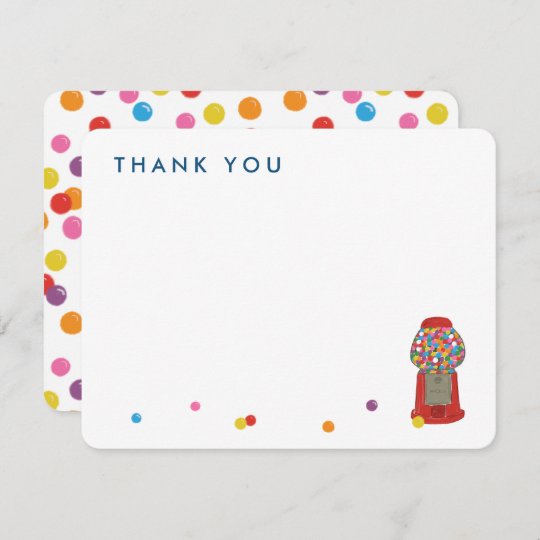 Red Gumball Machine Candy Bubble Gum Thank You Note Card | Zazzle.com