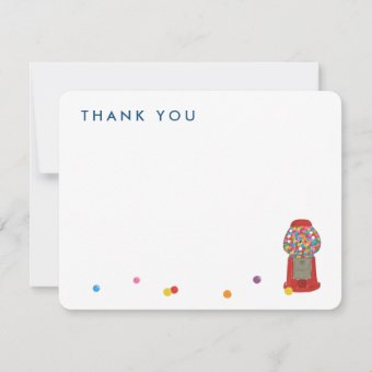 Red Gumball Machine Candy Bubble Gum Thank You Note Card | Zazzle