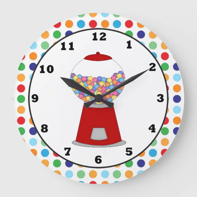 Red Gumball machine wall clock | Zazzle