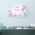 Red Hair Mermaid Under The Sea Birthday Backdrop Banner | Zazzle