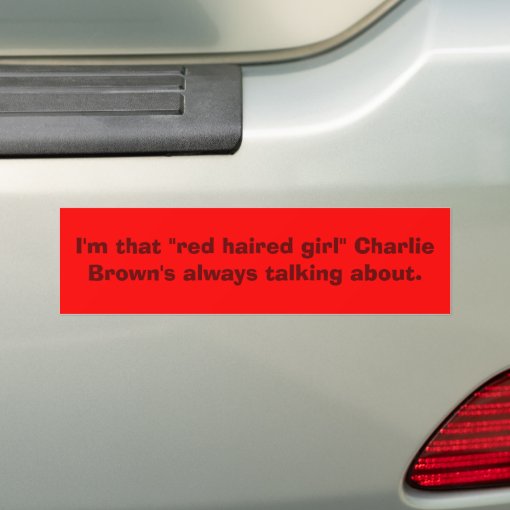 Red Haired Girl Bumper Sticker Zazzle