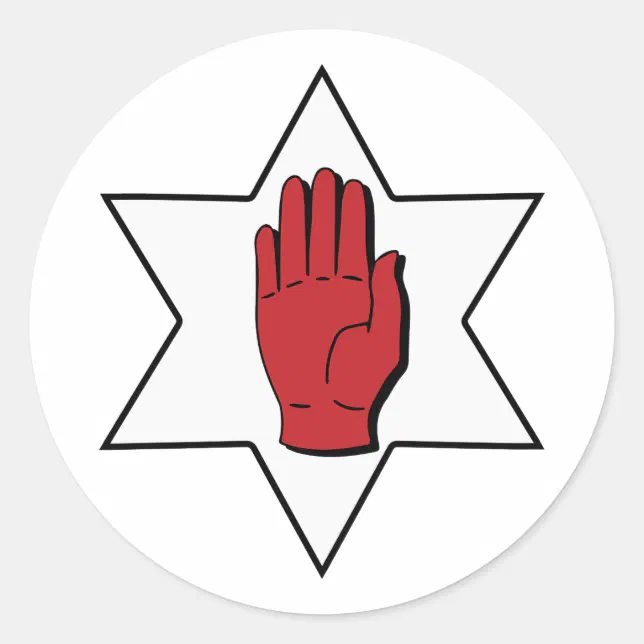Red Hand Of Ulster Classic Round Sticker | Zazzle