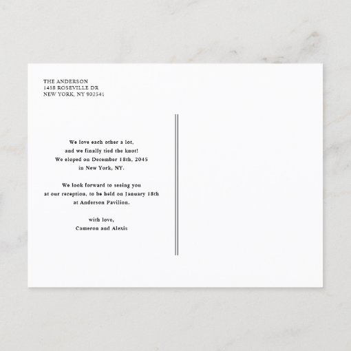 Red Handwritten Typography Modern Just Married Announcement Postcard ...