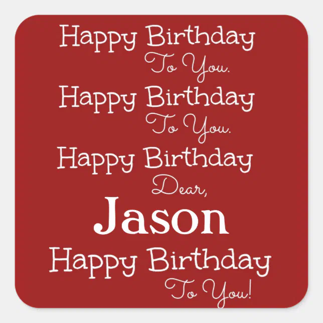 Red Happy Birthday Song Stickers | Zazzle