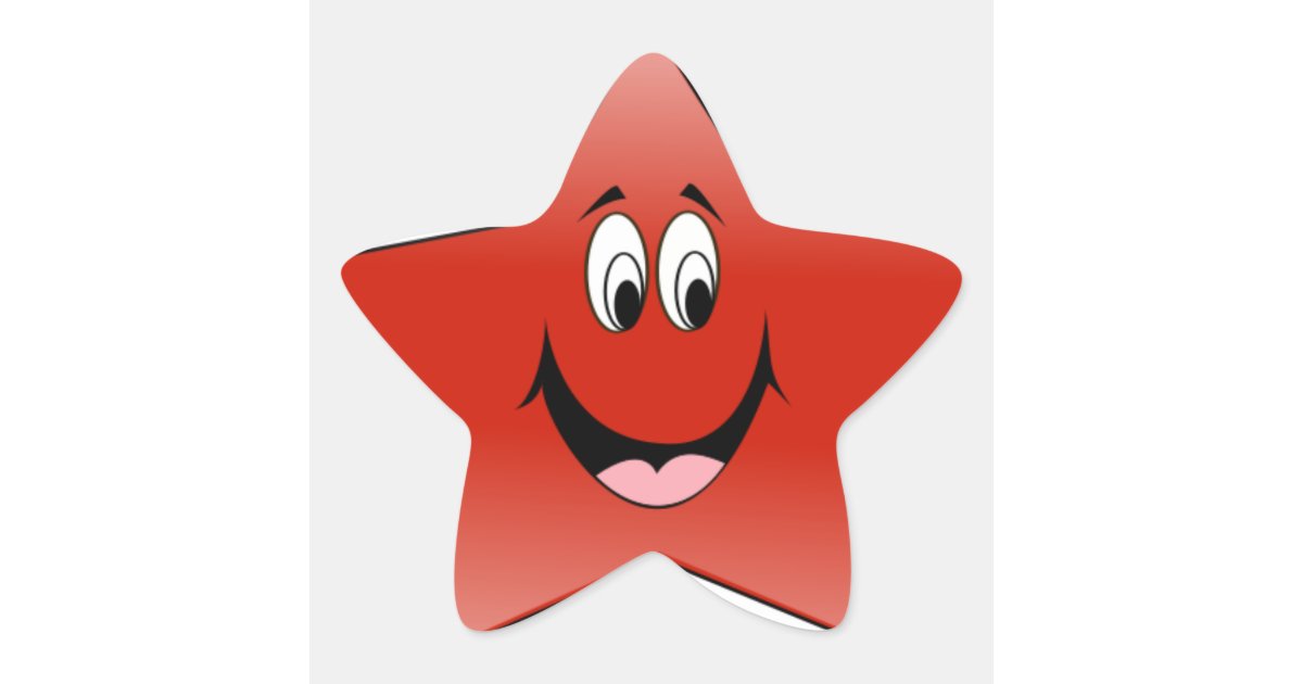 Red Happy Star Star Sticker | Zazzle