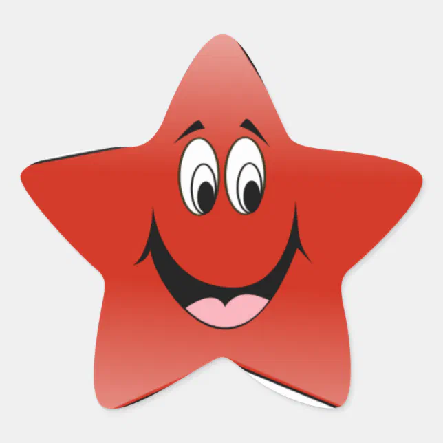 Red Happy Star Star Sticker | Zazzle