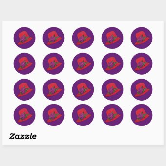 Red Hat Classic Round Sticker | Zazzle