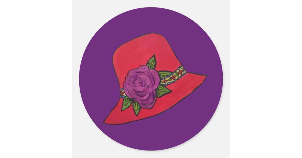Red Hat Classic Round Sticker | Zazzle