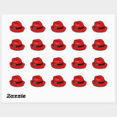 Red Hat Fedora Classic Round Sticker | Zazzle