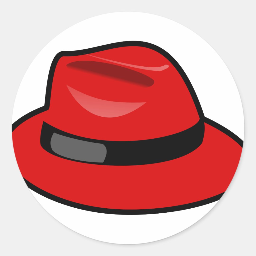 Red Hat Fedora Classic Round Sticker | Zazzle