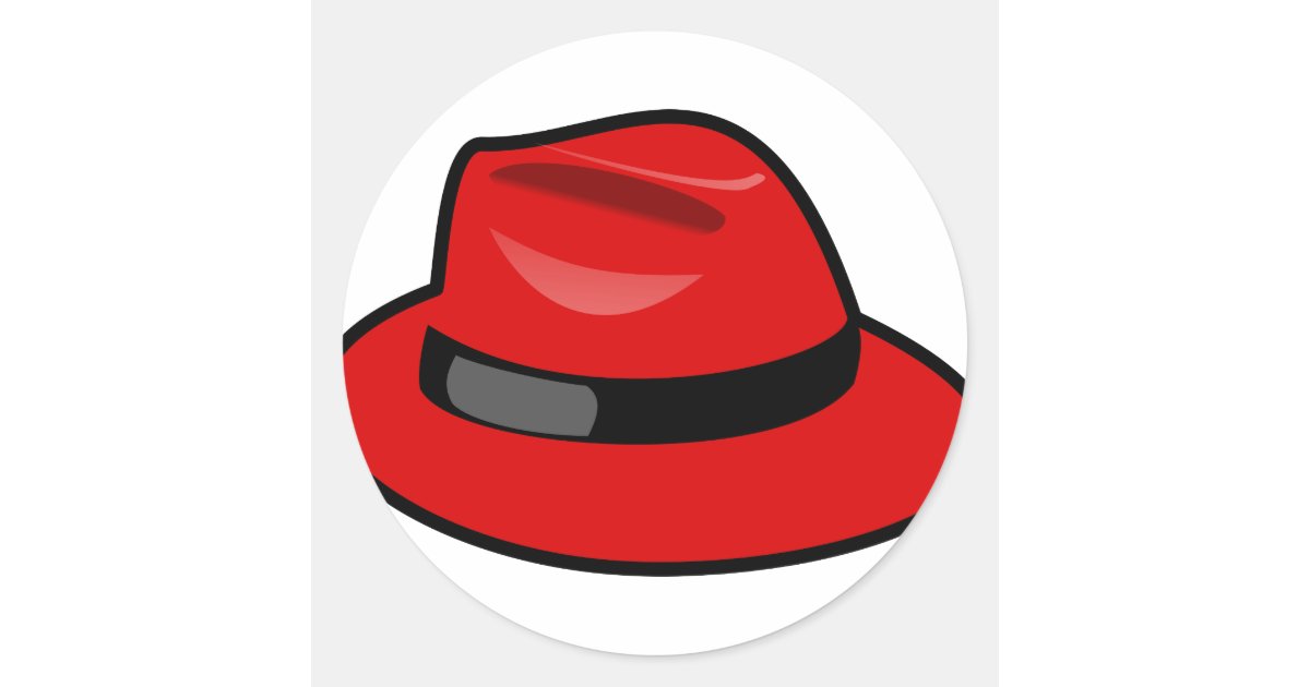 Red Hat Fedora Classic Round Sticker | Zazzle