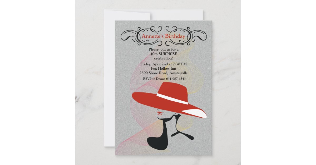 Red Hat Invitation | Zazzle