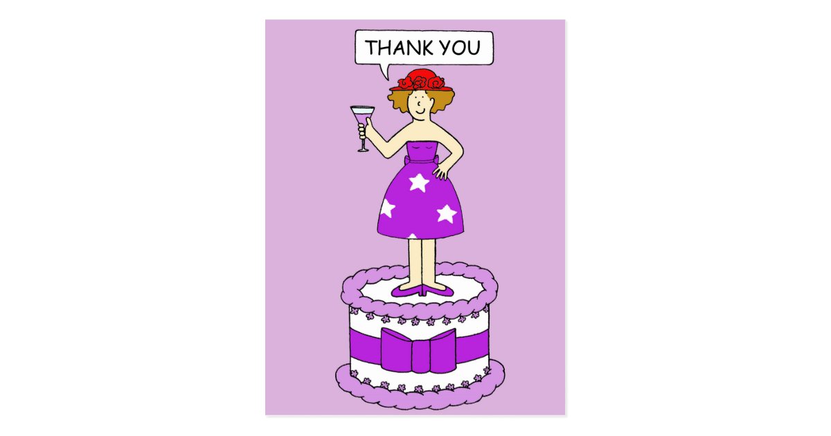 Red Hat Ladies Thank you. Postcard | Zazzle.com