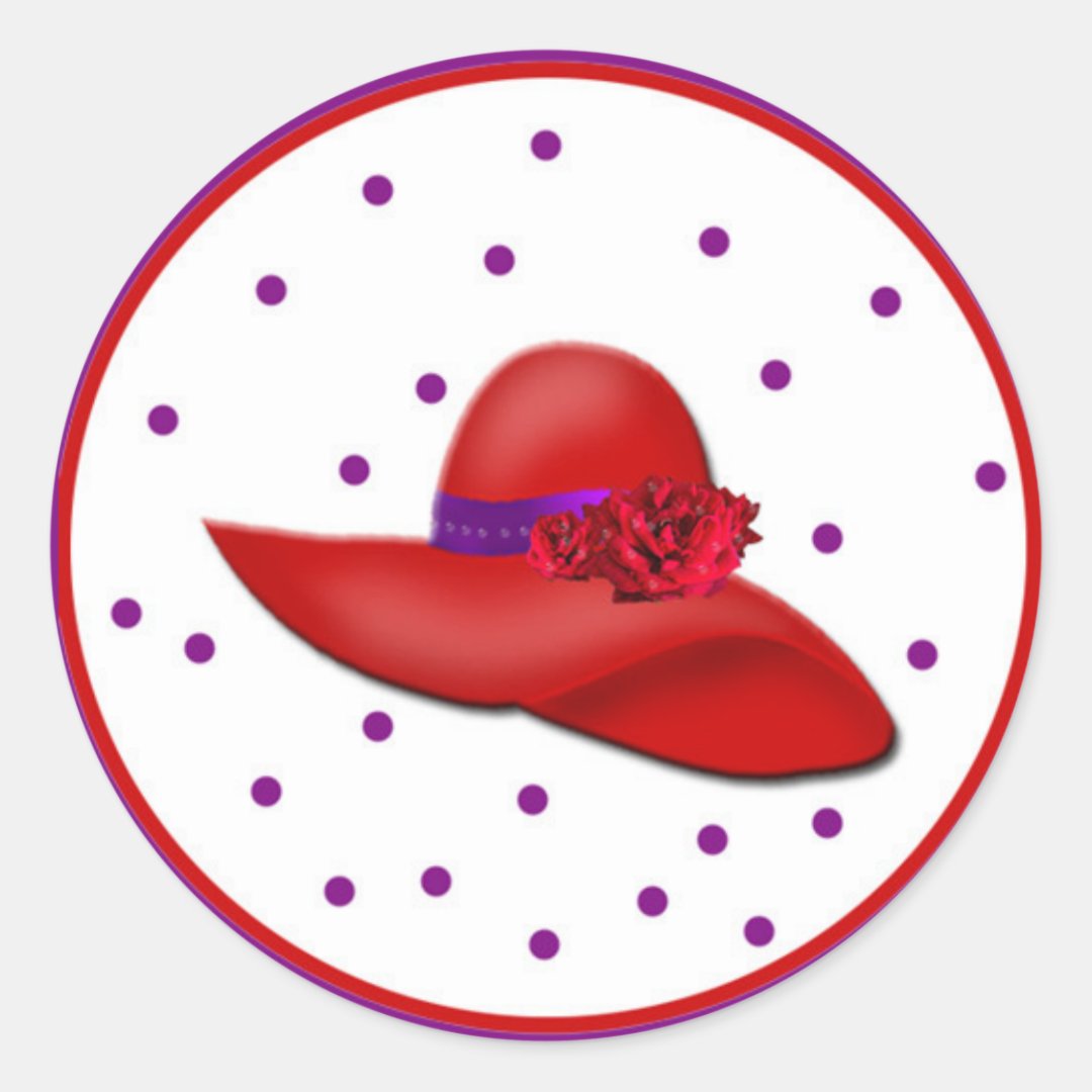 Red Hats Galore Round Stickers | Zazzle