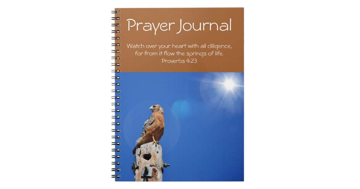 Red Hawk Wild Bird Prayer Journal | Zazzle