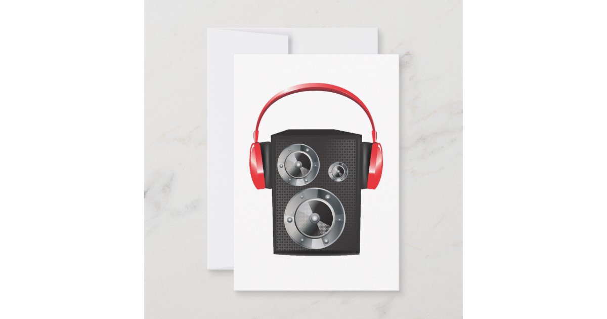 Red Headphones Invitations | Zazzle