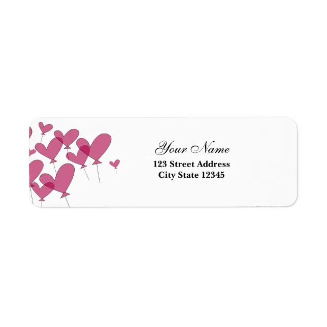 Red heart balloon return address labels | Zazzle