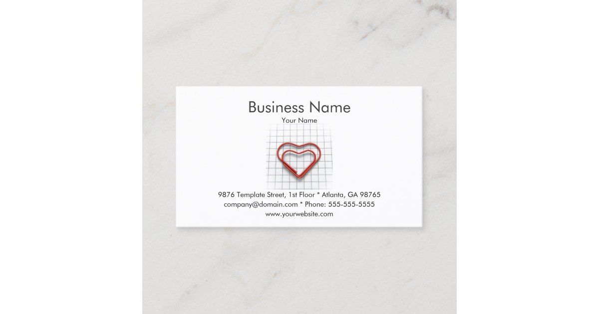 Red Heart Business Card Template | Zazzle