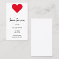 Red Heart Calligraphy Business Card | Zazzle