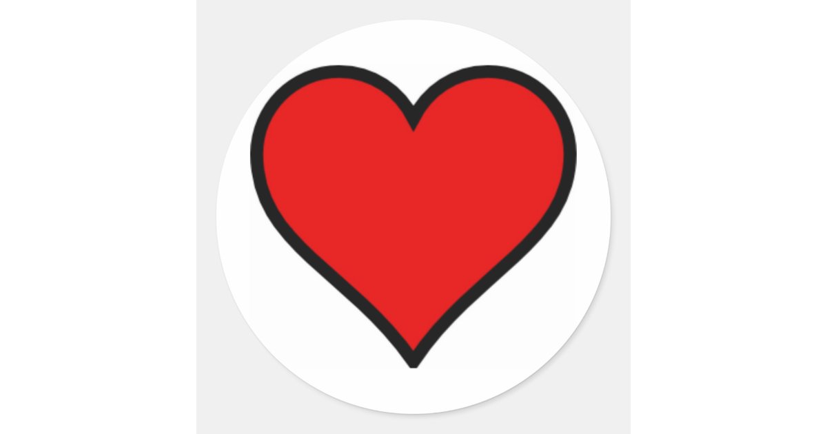 Red Heart Classic Round Sticker | Zazzle