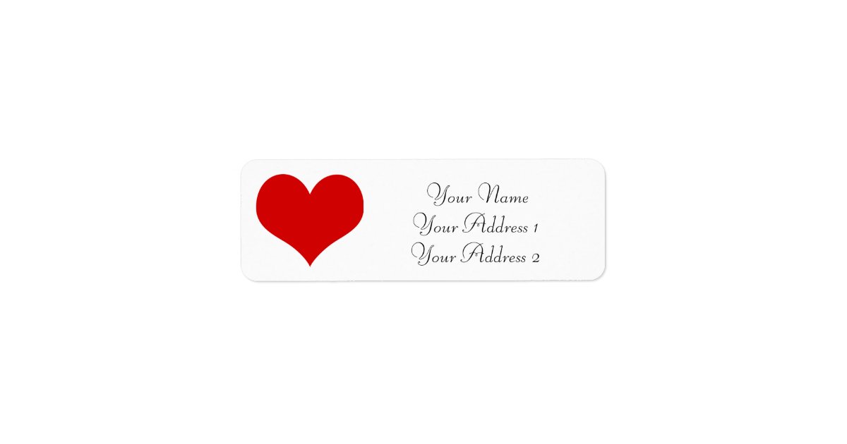 Red Heart Custom Address Labels | Zazzle