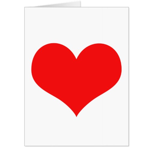 Red Heart Cute Valentine's Day Blank Plain Big Card | Zazzle