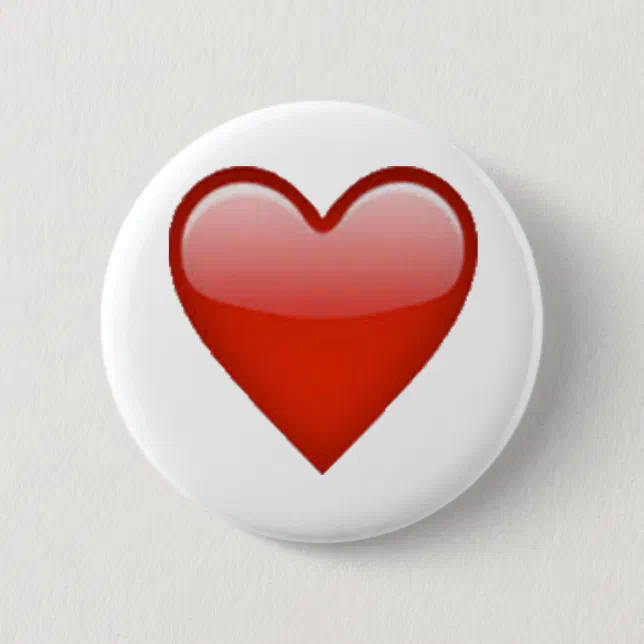 Red Heart - Emoji Button | Zazzle