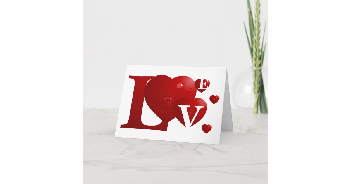 Red Heart Love Valentine Holiday Card | Zazzle