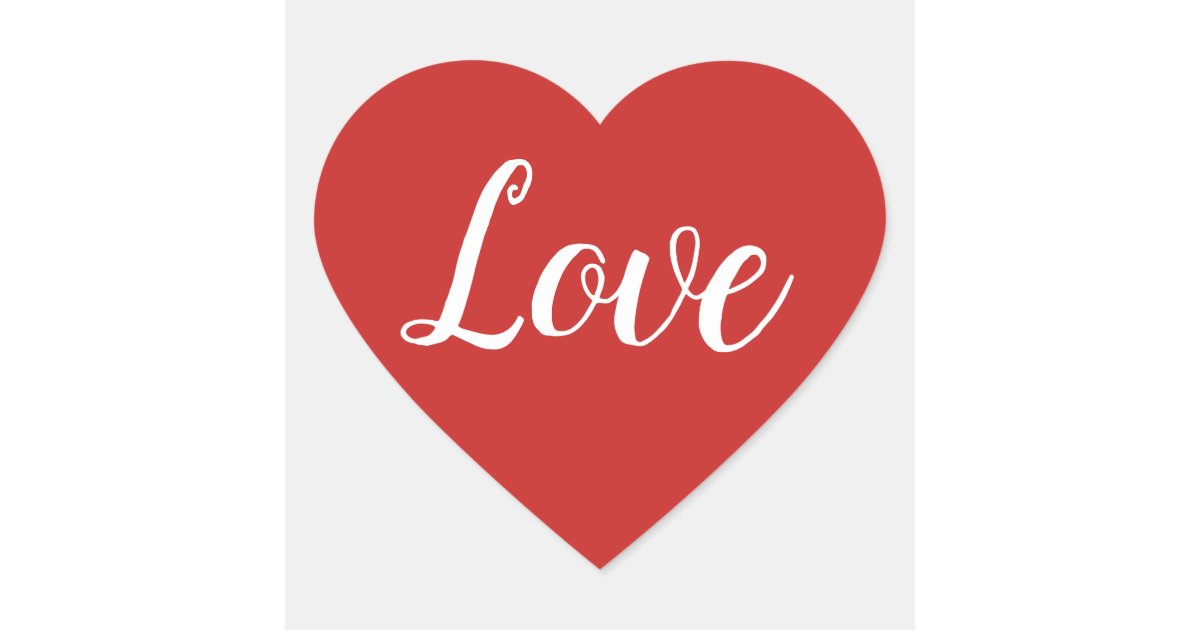 Red Heart Love valentine's day Heart Sticker | Zazzle