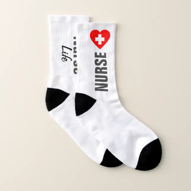 Red Heart Nurse Socks | Zazzle