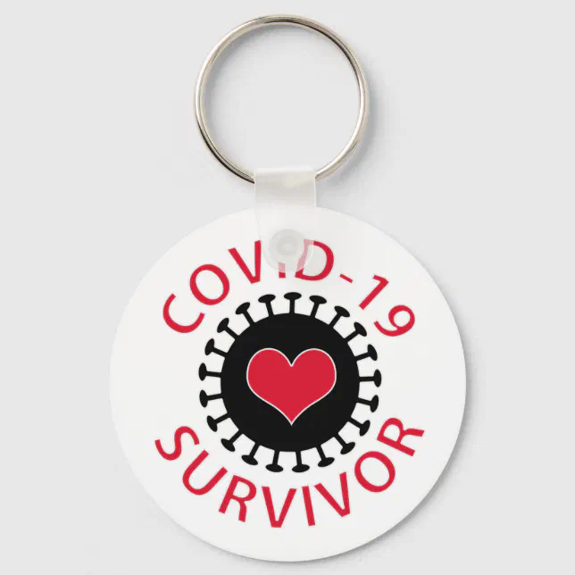 Red Heart Pandemic Coronavirus Covid-19 Survivor Keychain | Zazzle