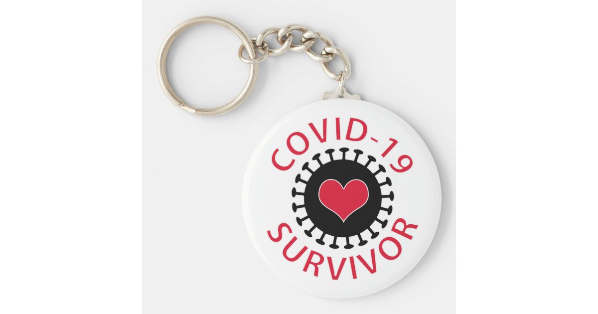 Red Heart Pandemic Coronavirus Covid-19 Survivor Keychain | Zazzle