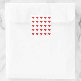 Red Heart Patterns Weddings Valentine's Birthdays Square Sticker | Zazzle