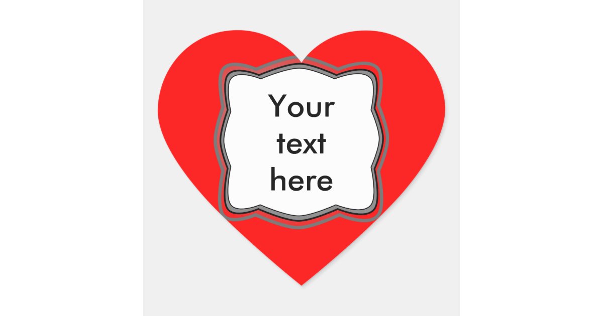 Red Heart Print Heart Sticker | Zazzle